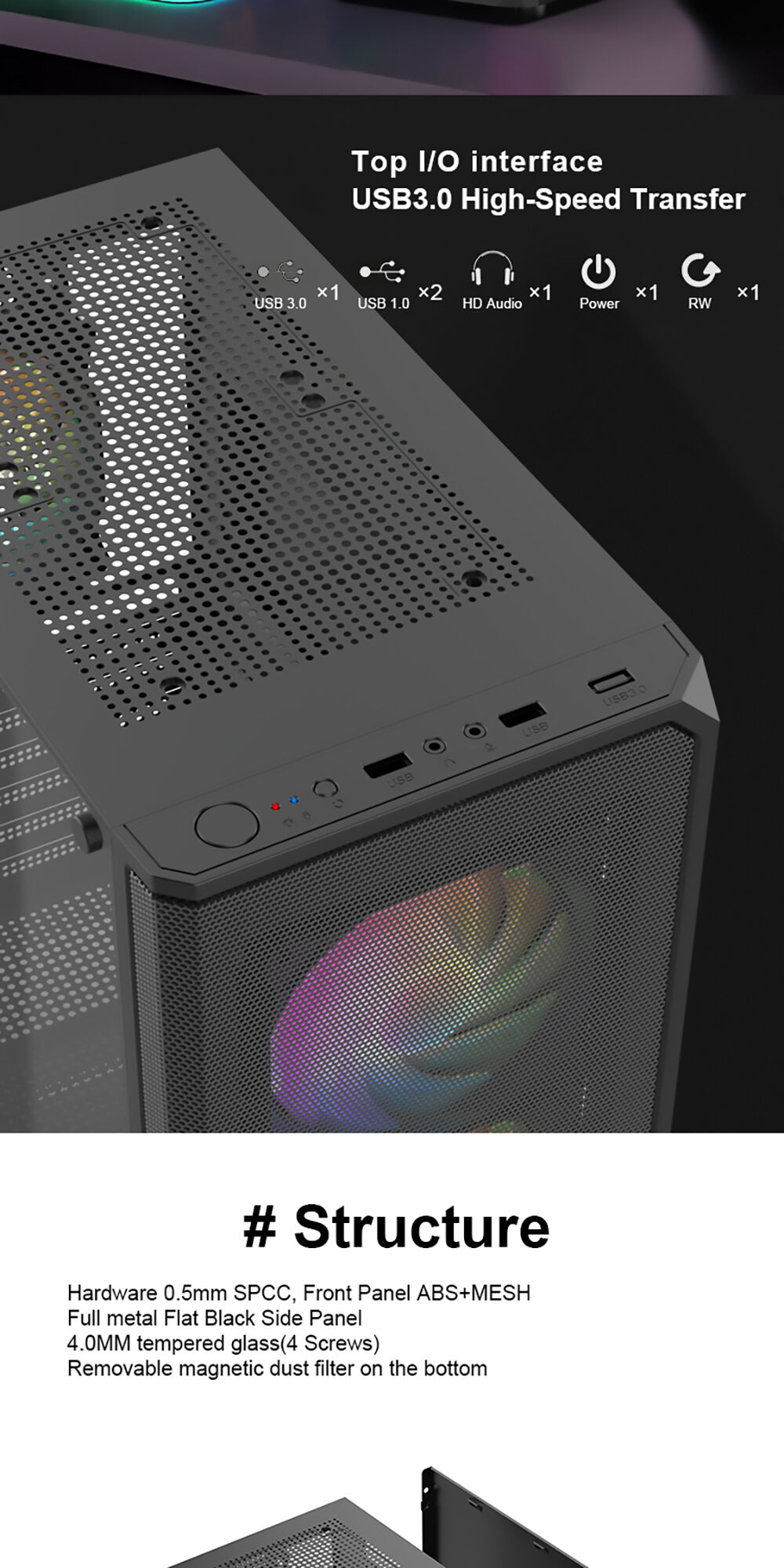 Factory 2024 Gamer Computer Case Support Rtx-3090 Pc Cases Customize ...