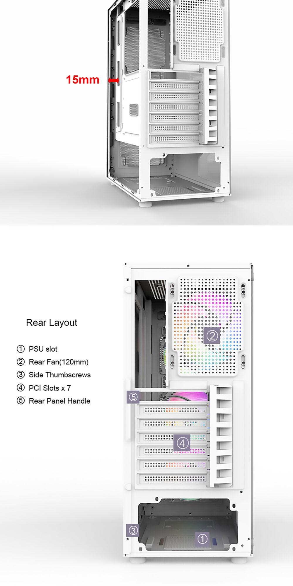 Atx Pc Tower Computer Cabinet Side Open Glass Window Mesh Front Panel ...