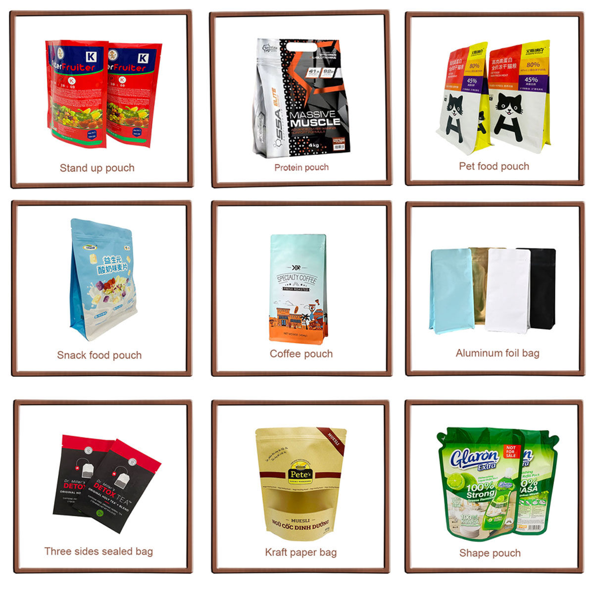 Cheap Small Kraft Paper Pouches Standing Up Pouches Food Packaging ...