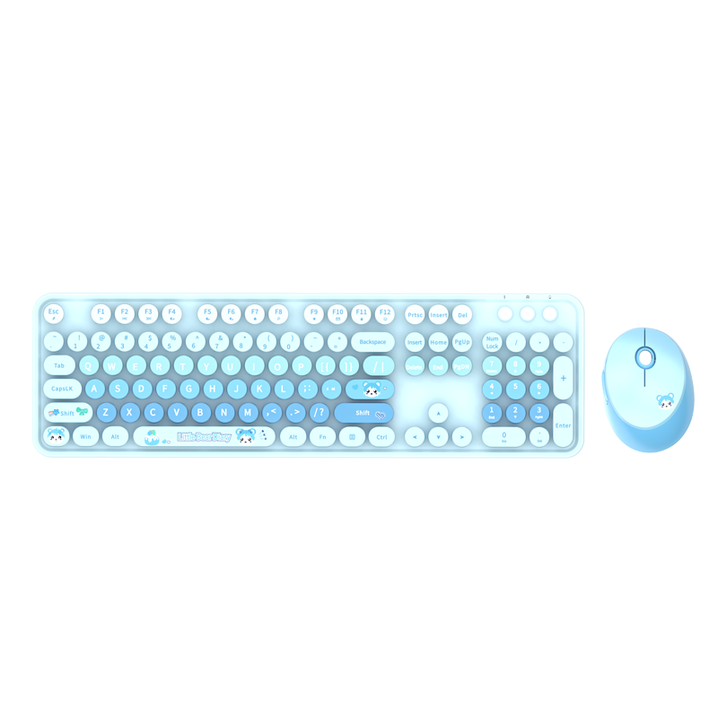 2025 Hot Sale Oem Retro Round 2.4g Wireless Keyboard & Mouse Combo ...
