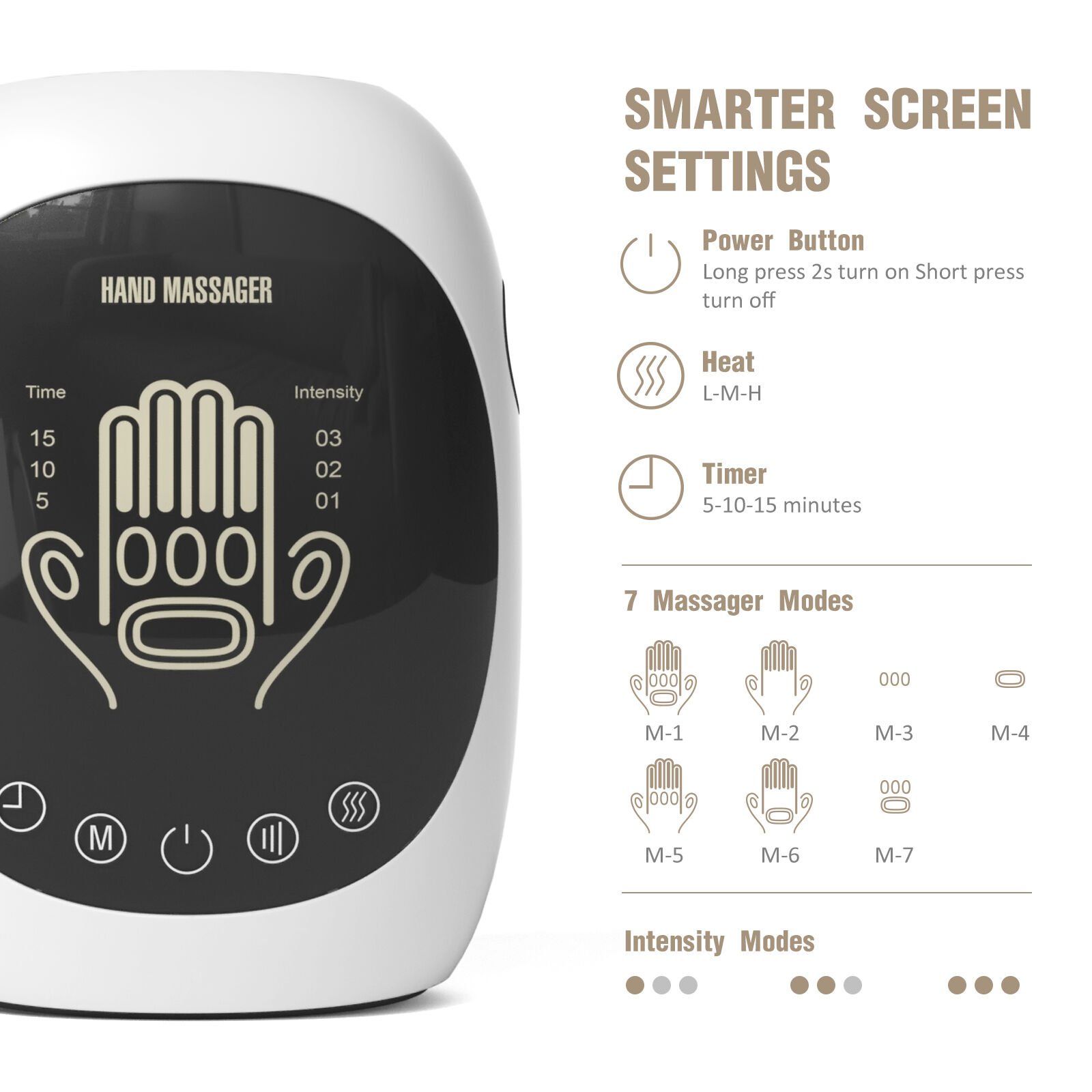 Electric Hand Palm Finger Massager With Air Pressure And Heat ...