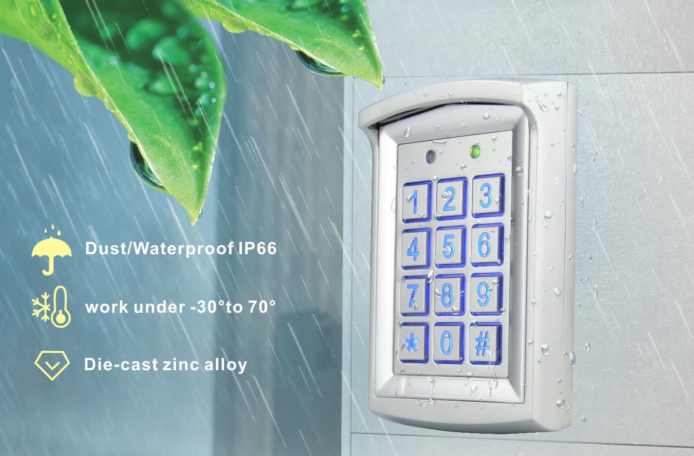 Hot Keypad Epoxy Sealed Metal Die-cast Anti-vandal Multi-way Access Control Keypad For Secure ...