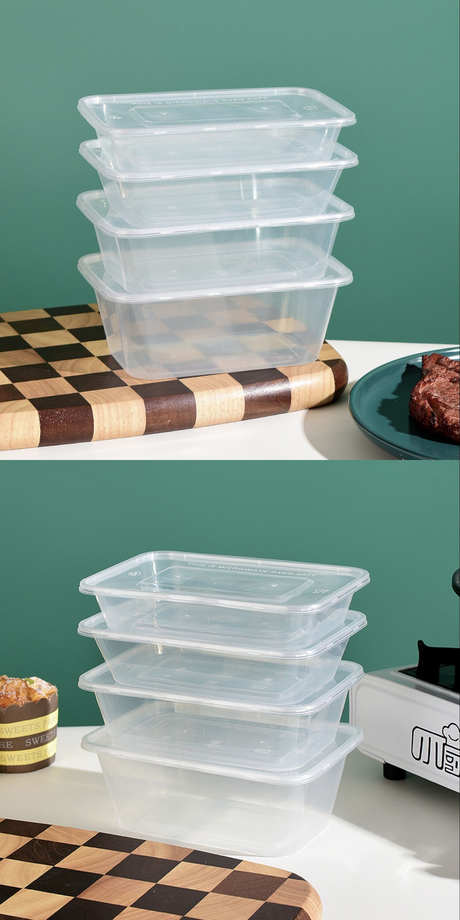 Food Preparation Container, Super Thick Food Storage Container With Lid ...
