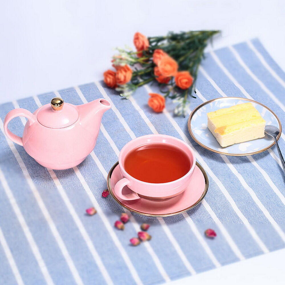 Modern Afternoon Teapot Cup And Saucer Set Pink White Box Mugs Nordic ...