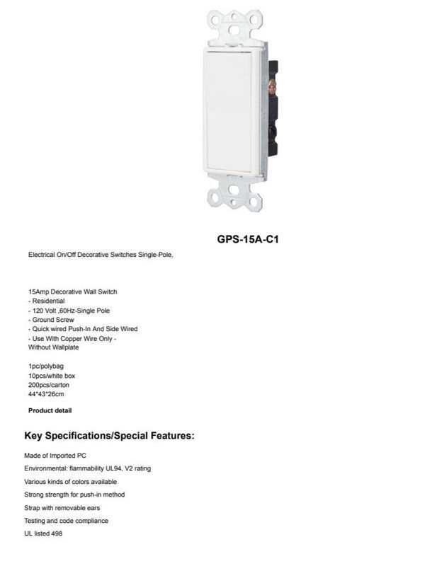 Buy China Wholesale Electrical On/off Decorative Single-pole Electrical ...