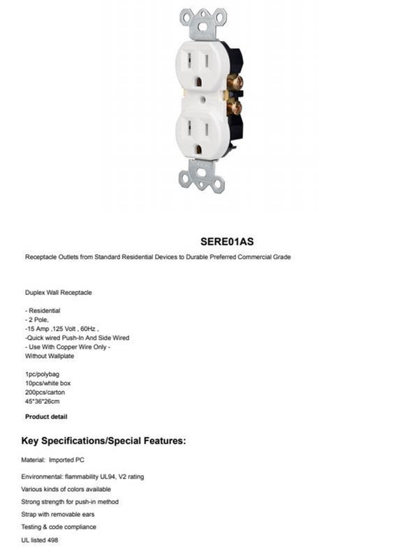 Us Standard 15a Home Electrical Wall Duplex Outlet Socket Ul Listed For ...