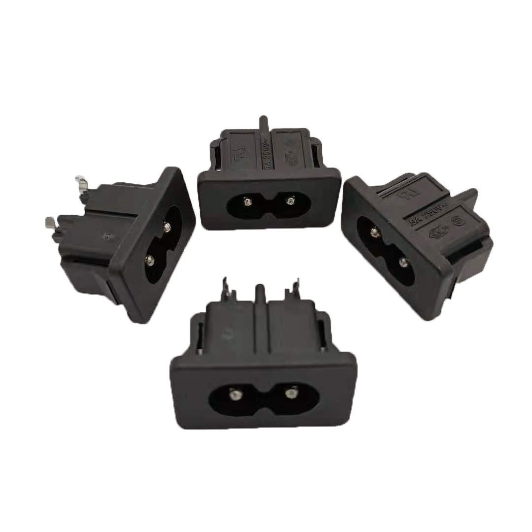 C8 Panel Mount Plug Adapter Ac 250v 7a 2 Pins Iec Inlet Module Plug ...