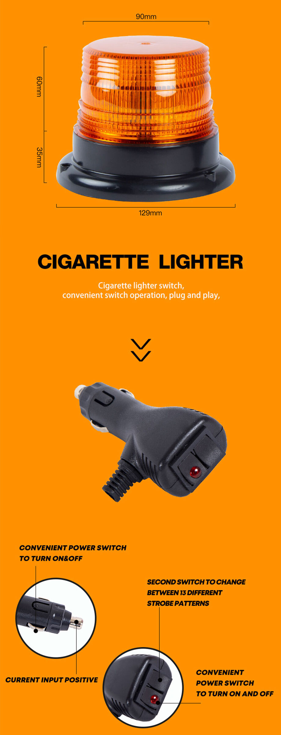 High Visibility Multi-function12/24v Led Strobe Beacon Lights Led ...