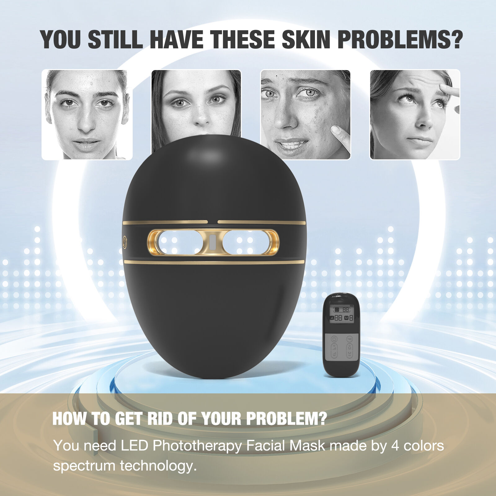 Custom Light Therapy Facial Beauty Device Flexible Silicone Bendable ...