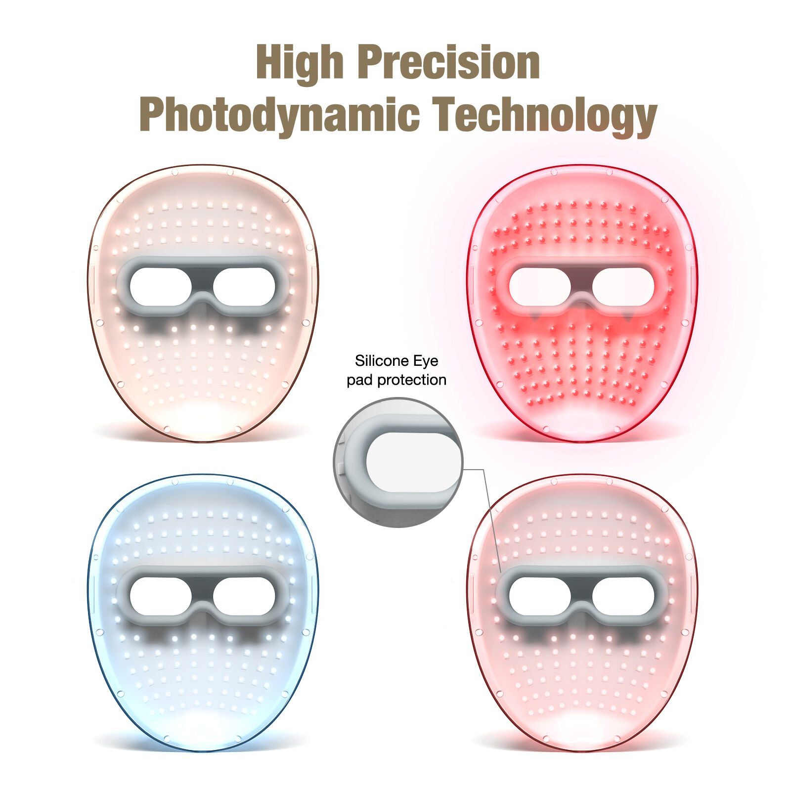 Custom Light Therapy Facial Beauty Device Flexible Silicone Bendable ...