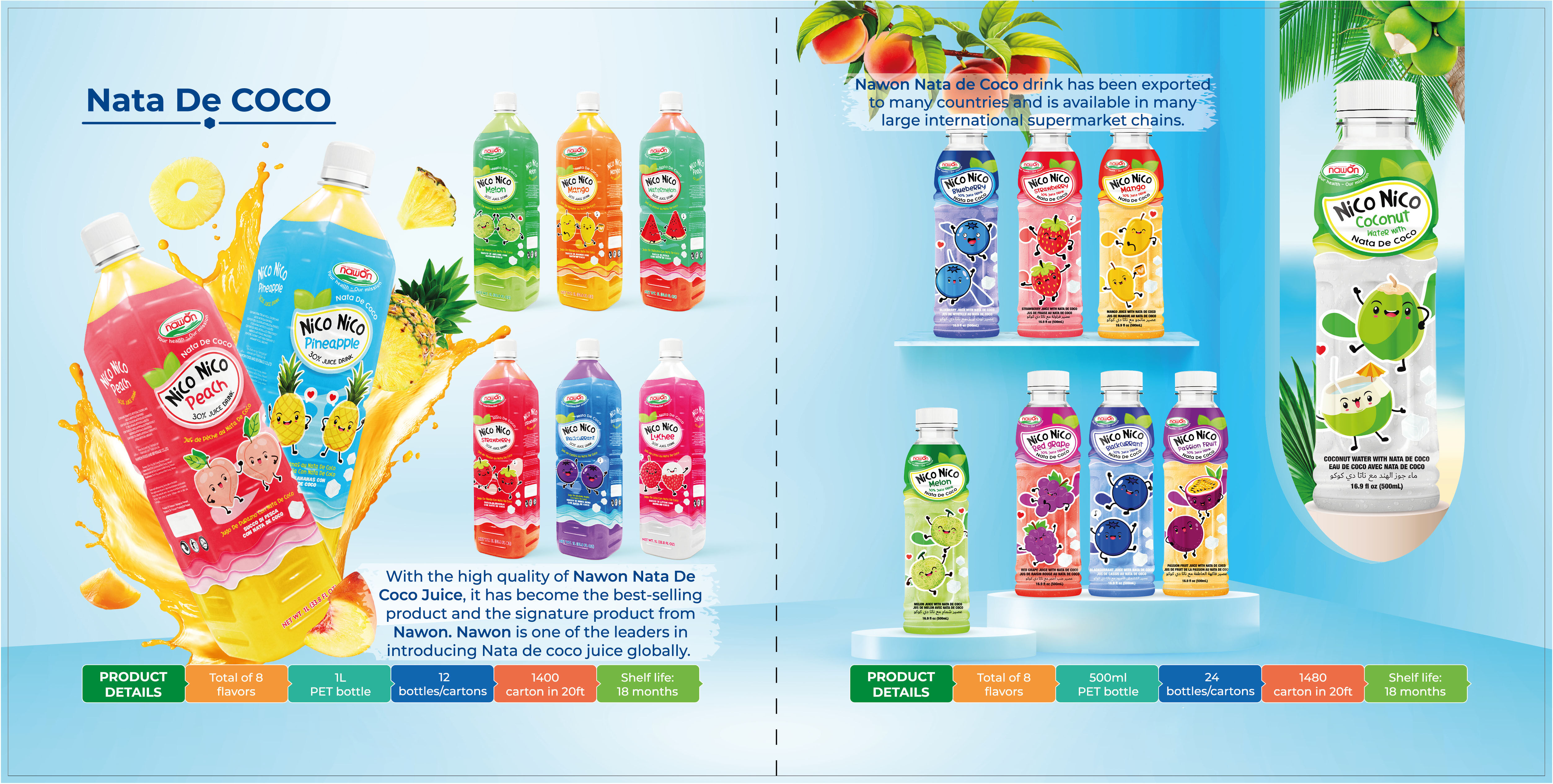 Nico Nico Melon Juice With Nata De Coco 500ml Premium Soft Drink Oem ...