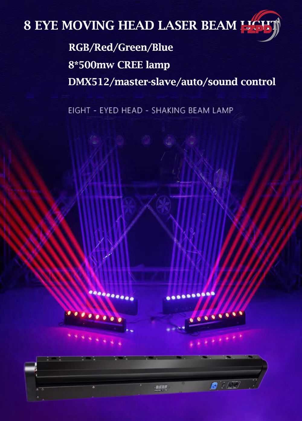 Lastest Party Laser Projector Lazer Light 8 Eyes Rgb Led Mini Disco ...