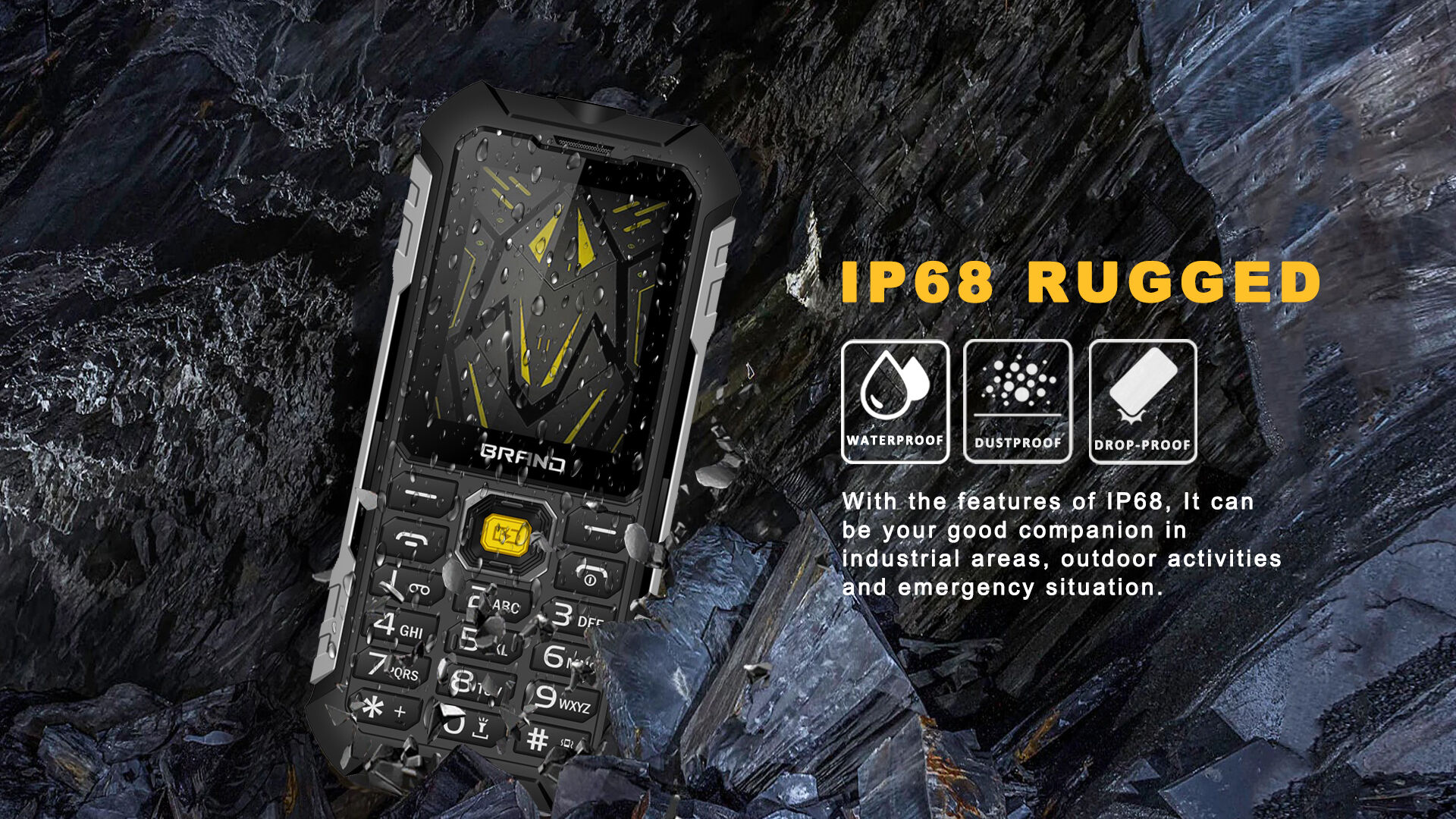 Oem Ip68 Waterproof Phone| Metal Design| Powerbank Function| 4000mah ...