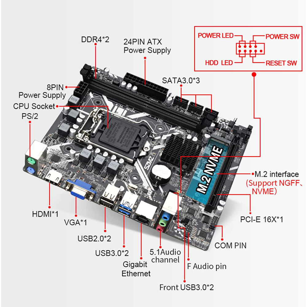 Motherboard H310 Lga 1151 Processor I6/i7/i8/i9 Cpu M.2 Sata3.0 Usb3.0 ...