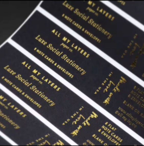 Glossy Sticker Vinyl Adhesive Label Gold Foil Customised Logo Sticker ...