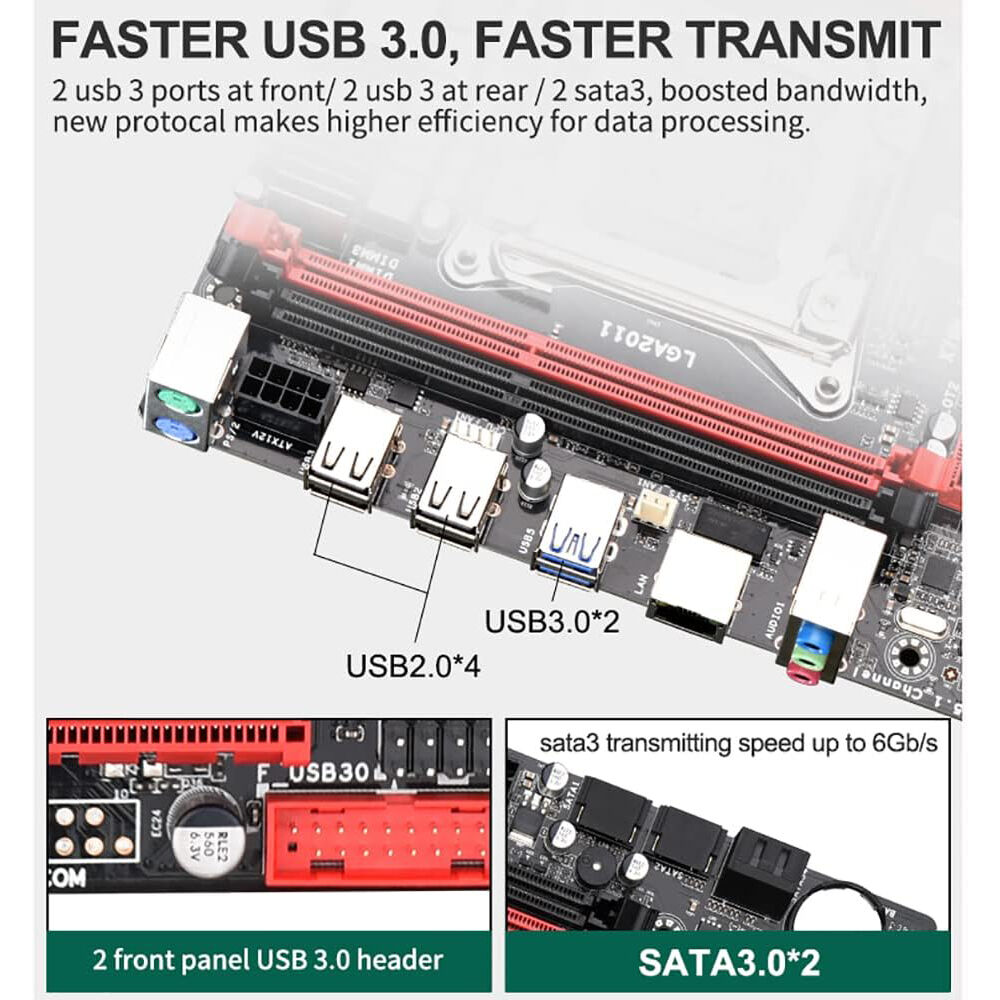 X79m-s 3.0 Lga2011 Usb3.0 2 Channel Ddr3 64g Ram Nvme M.2 Ssd Supports ...