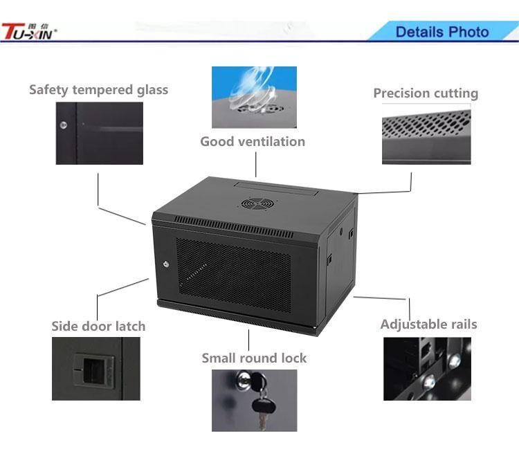 2024 Oem Black Power Coating Small Server Cabinet With Castor, 9u Rack ...