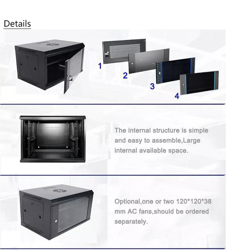 2024 Oem Black Power Coating Small Server Cabinet With Castor, 9u Rack ...