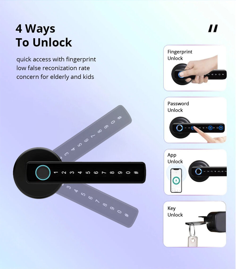 Low Price Smart Handle Lock Electronic Door Lock Biometric Fingerprint ...
