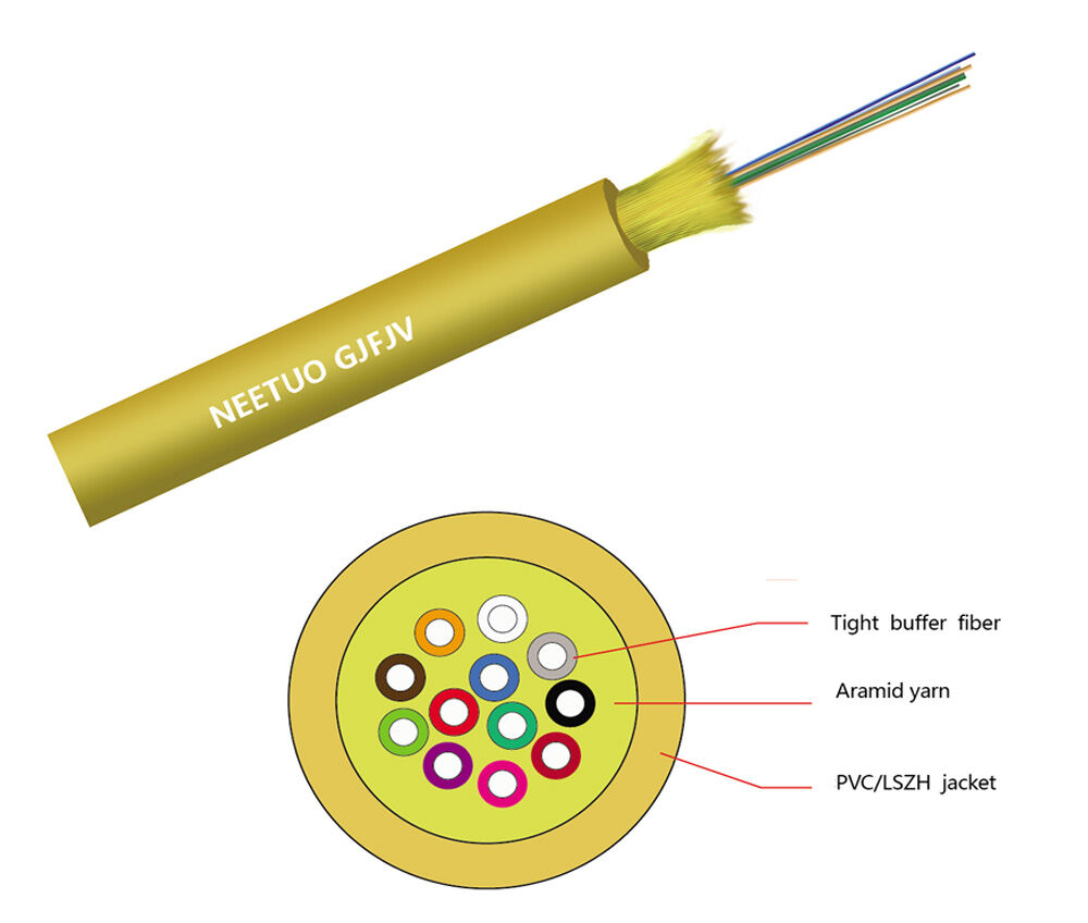Neetuo Fiber Optic Cable Gjfjv Simplex Indoor Cable 1-24 Core With High ...