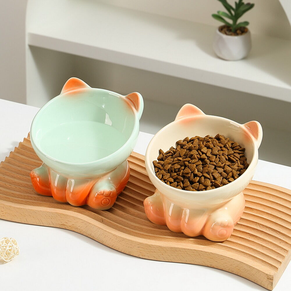 Custom Ceramic Pet Bowl Neck Protection Dog Cat Food Bowl Pet Stoneware ...