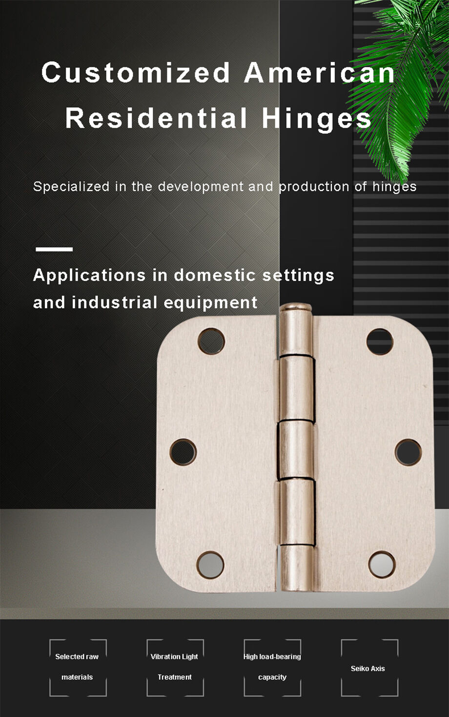 Door & Window Hardware Iron Small Hinge Rounded Corners 3.5 Inch North ...