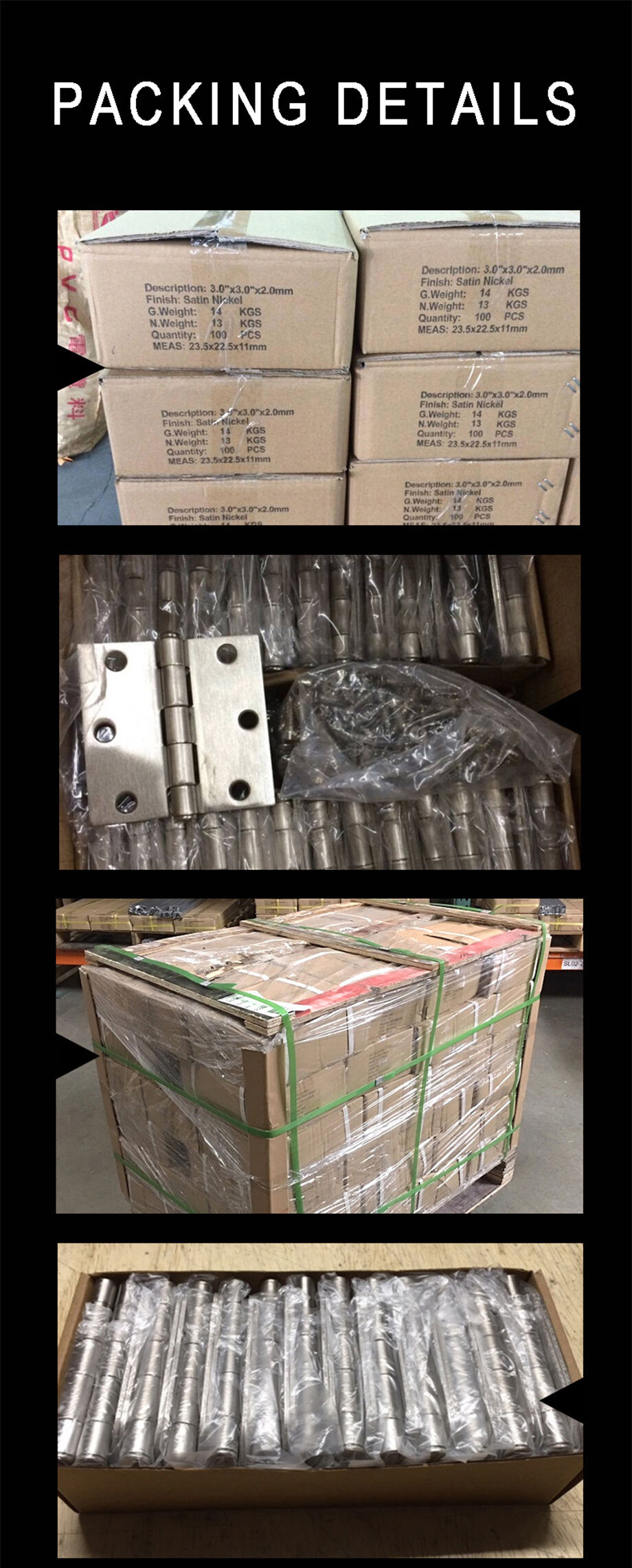 Door & Window Hardware Iron Small Hinge Rounded Corners 3.5 Inch North ...