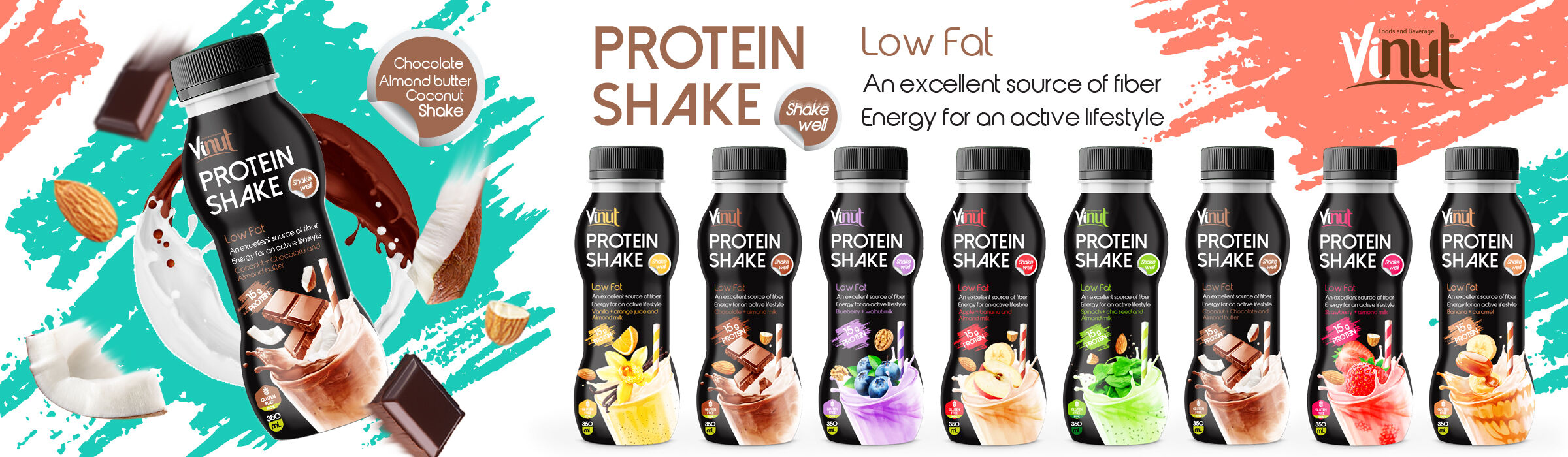 Made In Vietnam 350ml Bottled Protein Shake Dink Apple & Banana Almond ...
