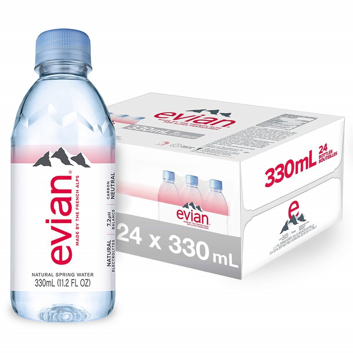 Evian Natural Spring Water (1.5l / 12pk) + Evian Mineral Water 330 Ml ...