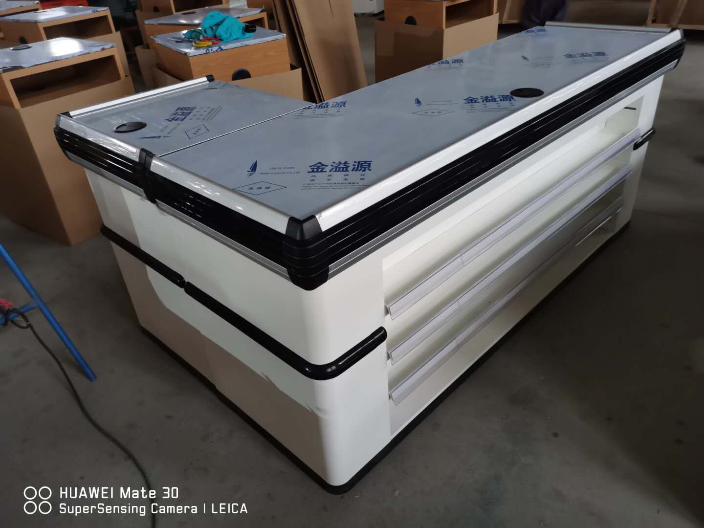 Black And White Automatic Conveyor Belt Stainless Steel Supermarket ...