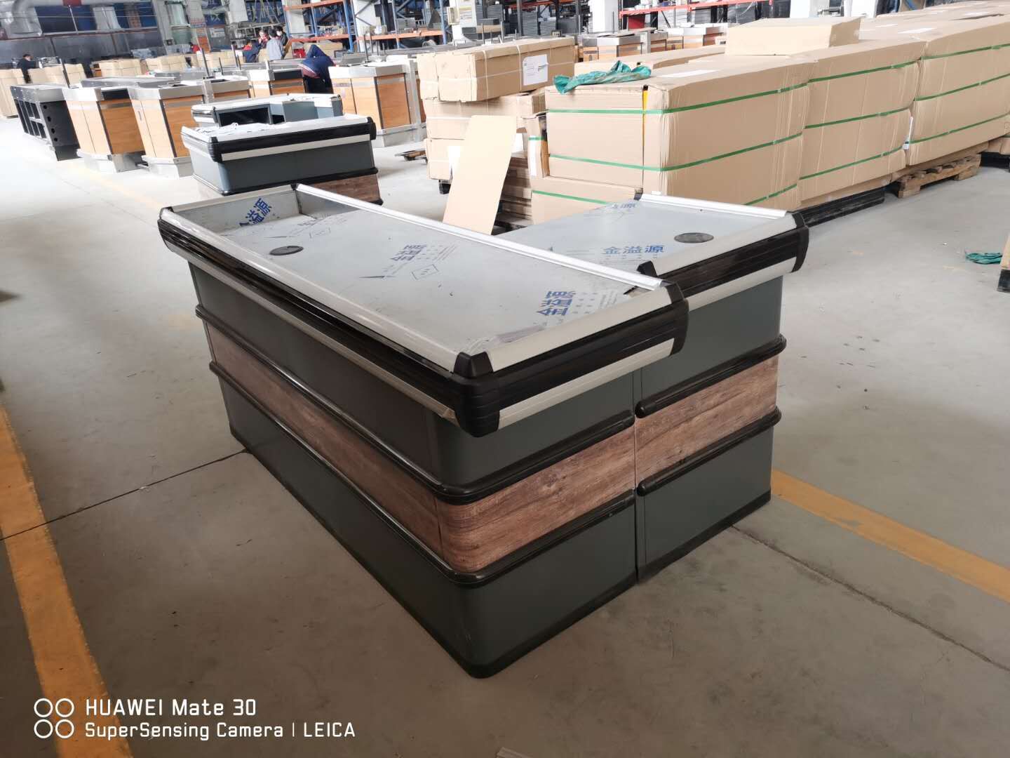 Black And White Automatic Conveyor Belt Stainless Steel Supermarket ...