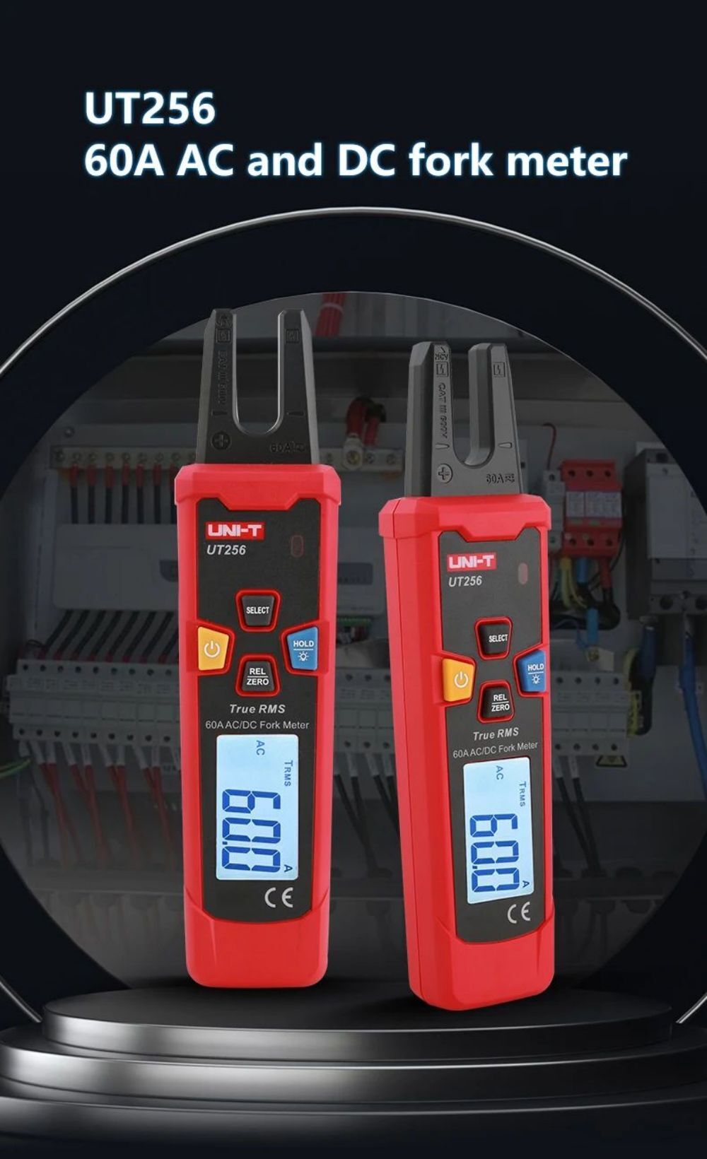 Ut256 60a Ac/dc Fork Meter/true Rms Auto-range Digital Clamp Ammeter ...