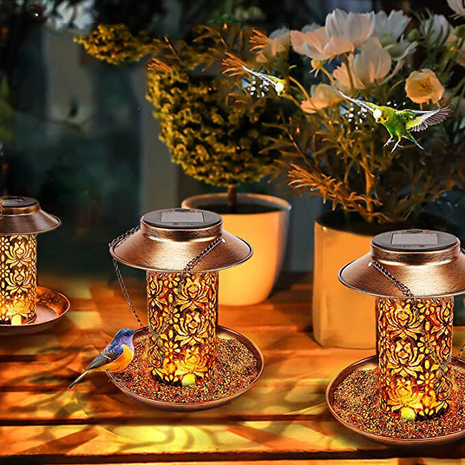 Wholesale Solar Bird Feeder With Led Light For Outside Outdoor Garden ...