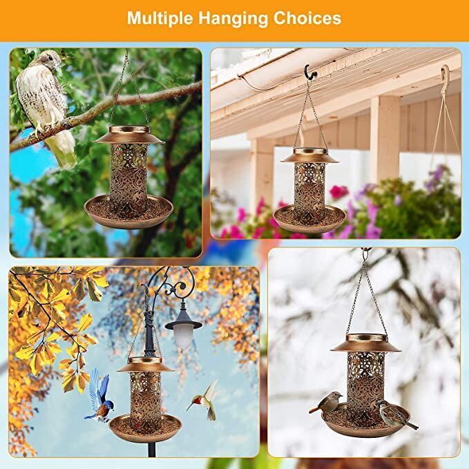 Wholesale Solar Bird Feeder With Led Light For Outside Outdoor Garden ...