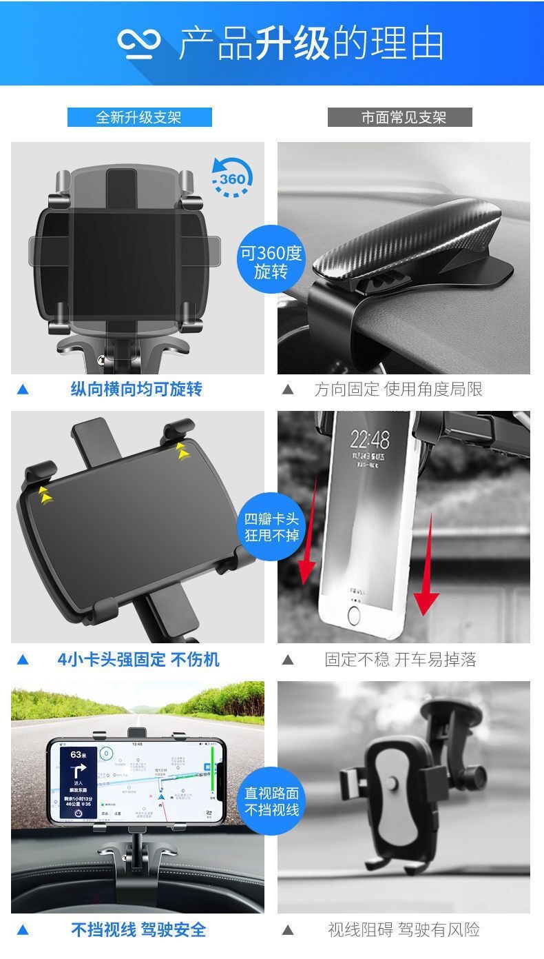 Wholesale Car Mobile Phone Stand Multi-functional Rotating Car ...