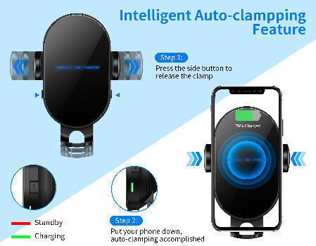 Bulk Buy China Wholesale Wireless Charging Car Mount Wireless Charger ...