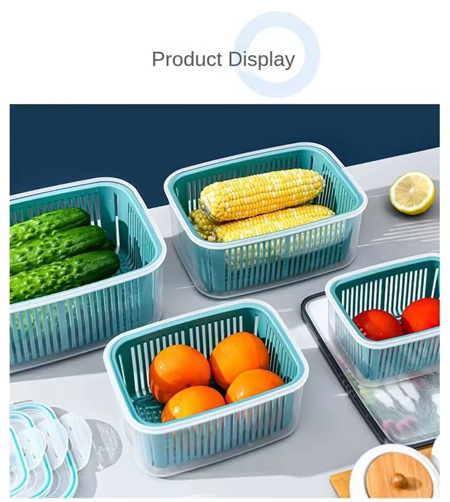 Large Capacity Plastic Storage Box With Lid Refrigerator Vegetable And ...