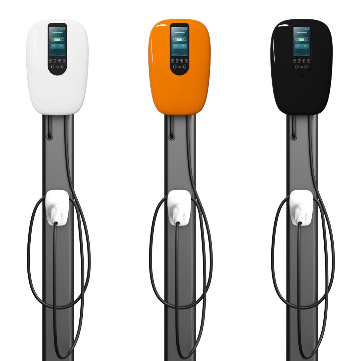 11.5kw 48a Silver Ev Charger Pile Electric Car Wallbox Ac Charging ...