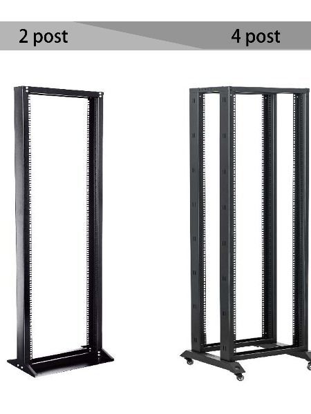 2 Post Server Rack Open Frame Network Rack 19 Inch Server Rack Black ...