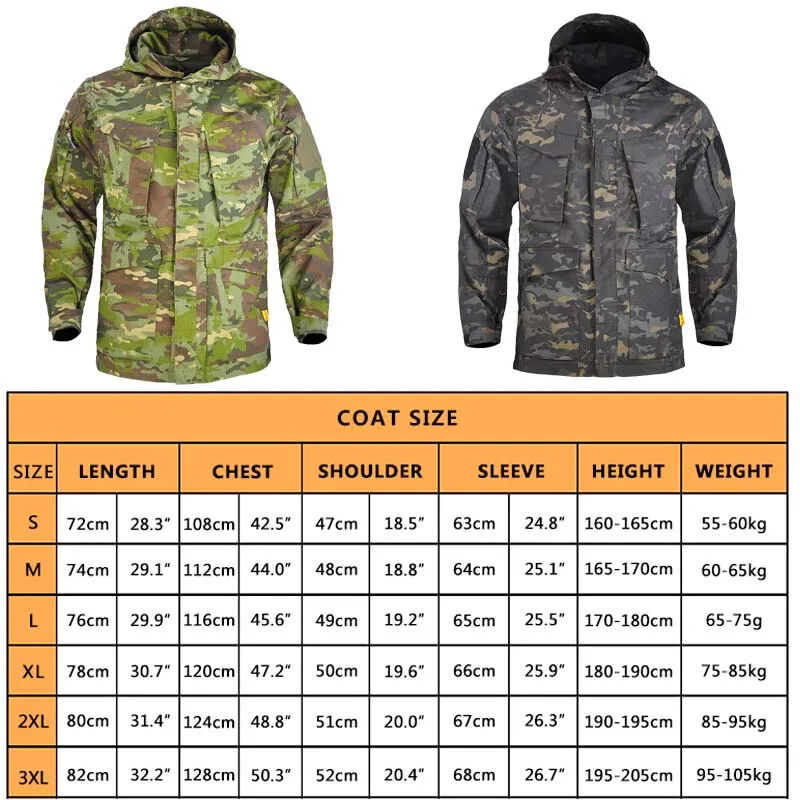 M65 Tactical Jacket Man Military Clothing Camo Jacket Hooded Army Men's ...