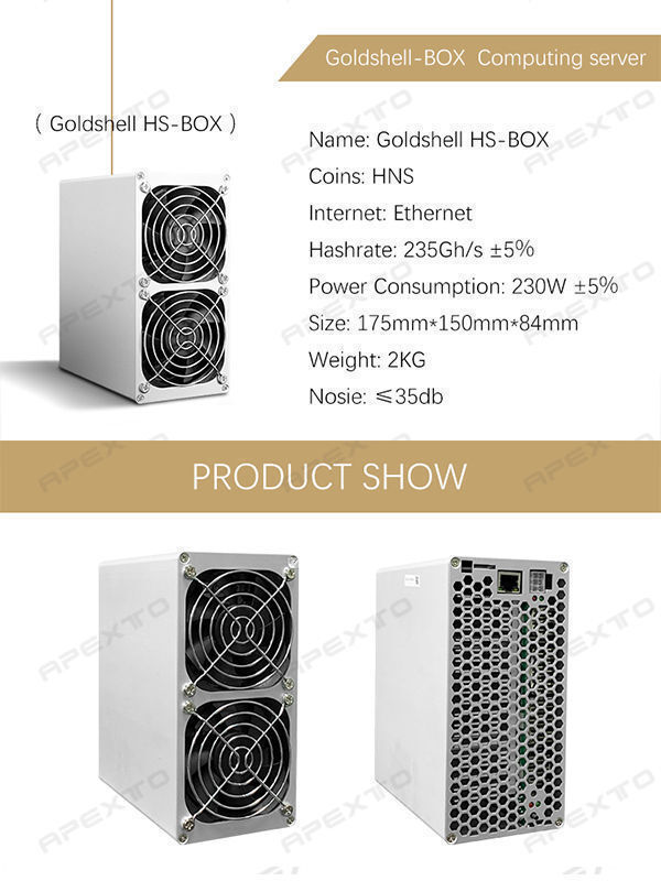 Compre Goldshell Hs Box 235g Minerador Handshake - Servidor De ...