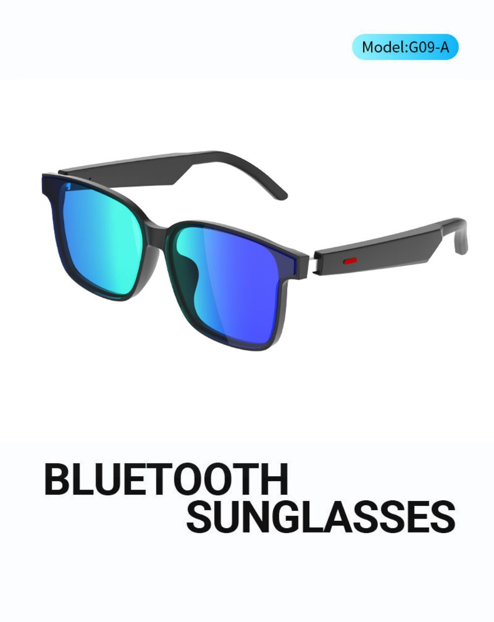 2024 New Technology G09a Smart Sunglasses Wireless Bluetooth Glasses With Polarized Lenses ...