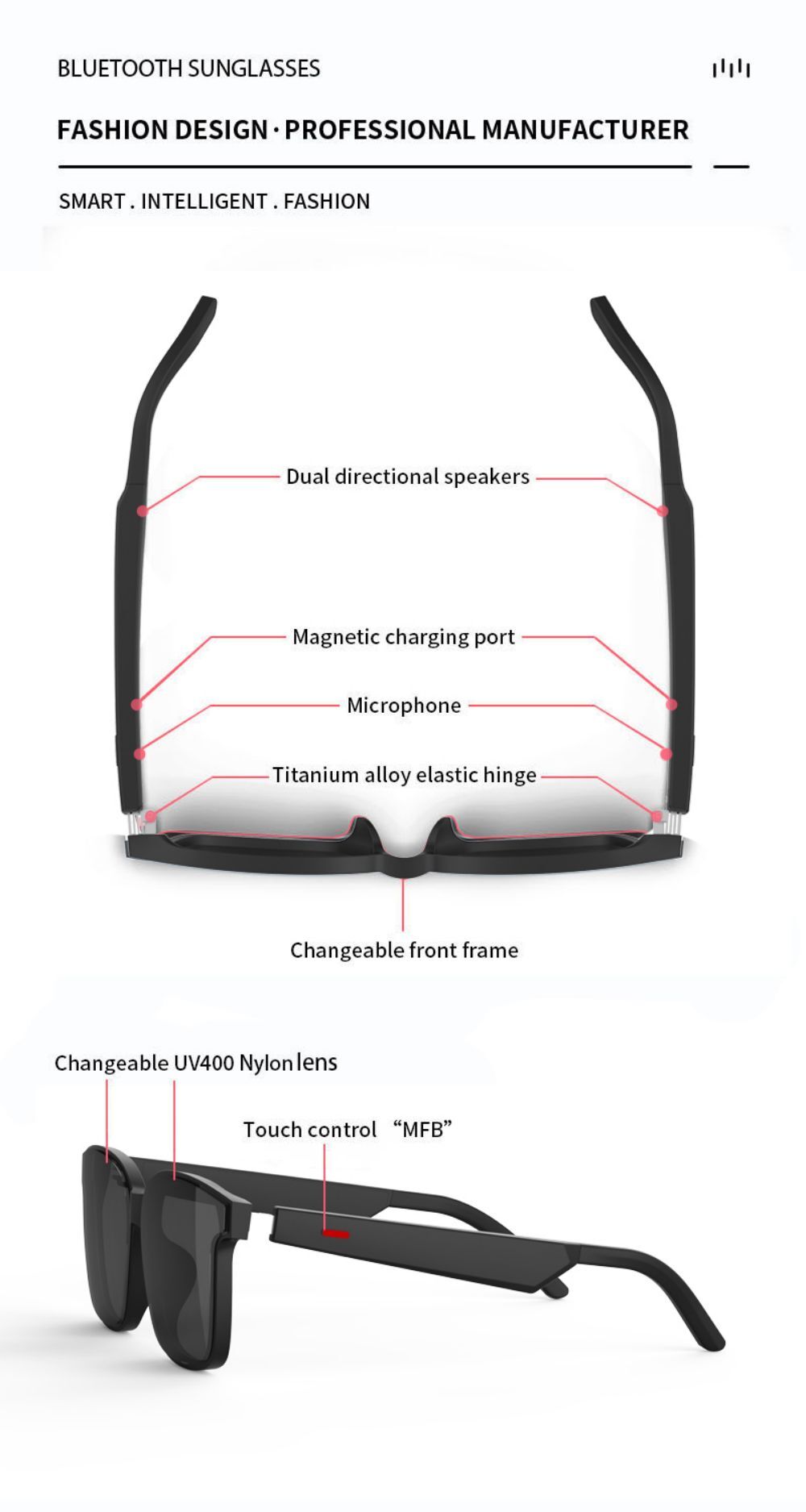 2024 New Technology G09a Smart Sunglasses Wireless Bluetooth Glasses ...