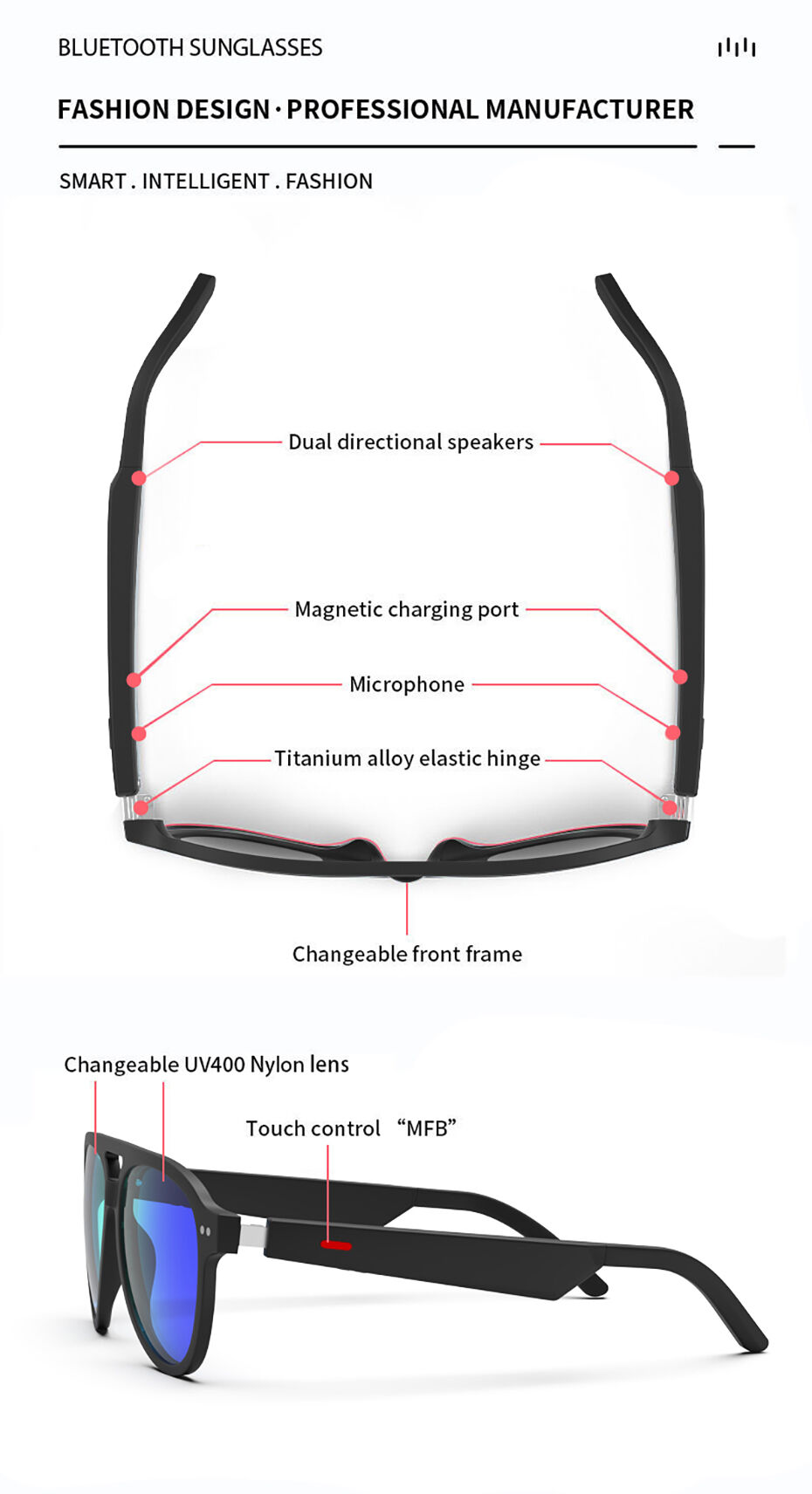 Best-selling G09e Men Women Smart Sunglasses Wireless Bluetooth Speaker ...
