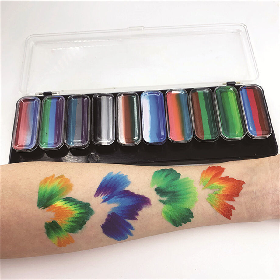 Professional Rainbow Country Flag Face Paints Water-based Split Cake ...