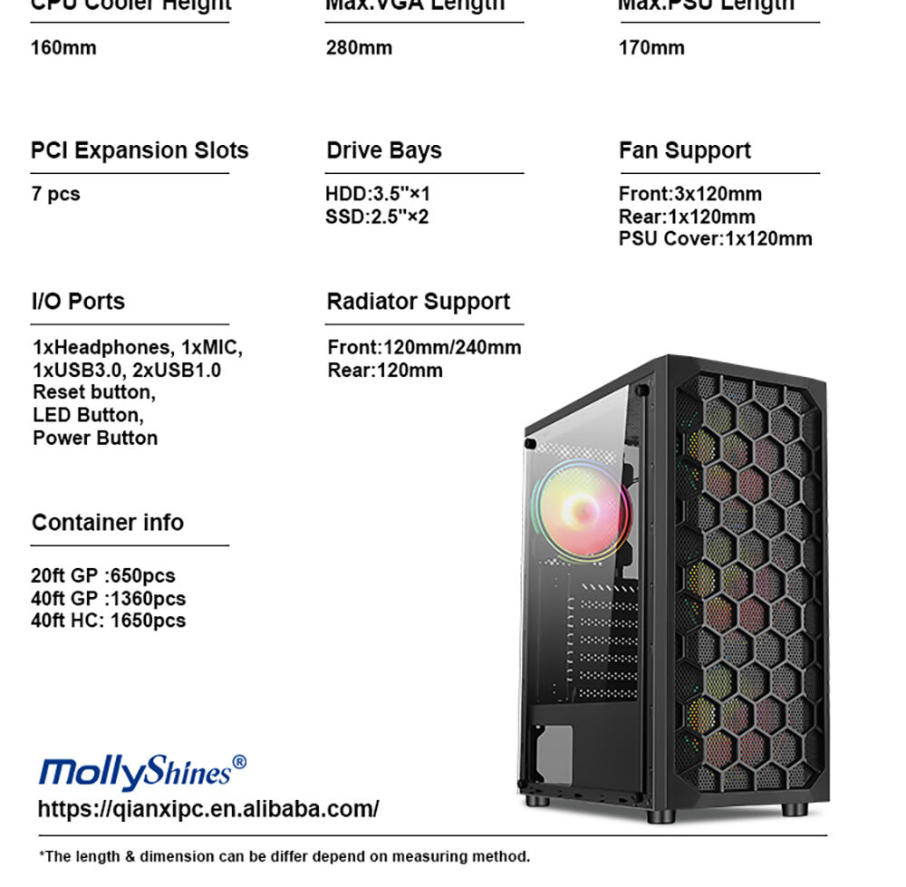 2024 New Arrivals Fashion Office Pc Case Atx Gaming Computer Case ...