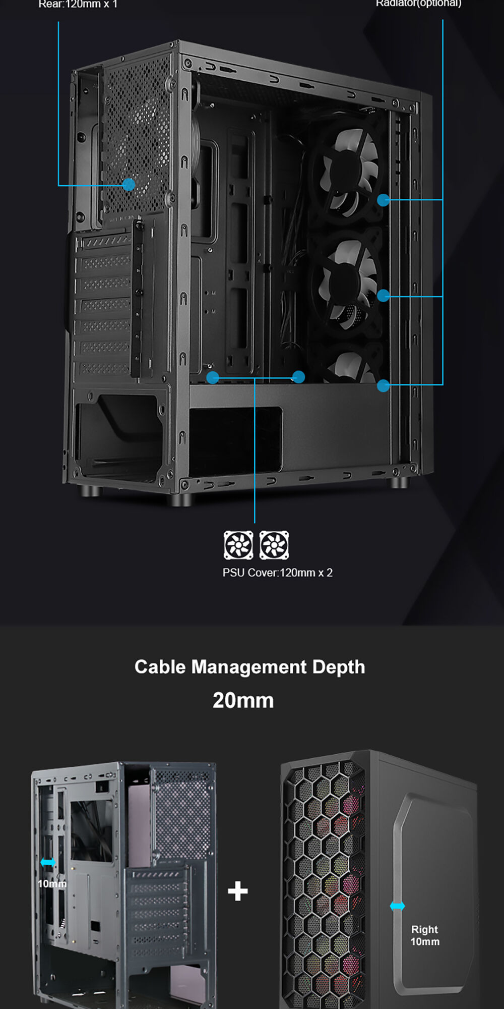 New Arrivals Rgb Fans Gamer Pc Case Atx Gaming Computer Case Tempered ...