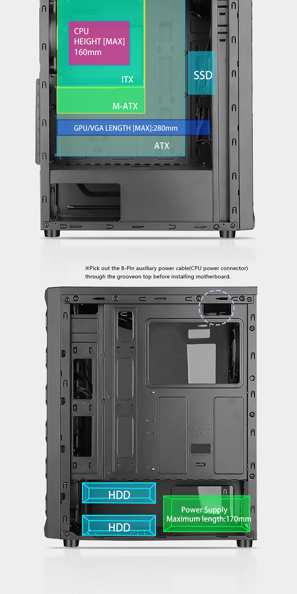 New Arrivals Rgb Fans Gamer Pc Case Atx Gaming Computer Case Tempered ...