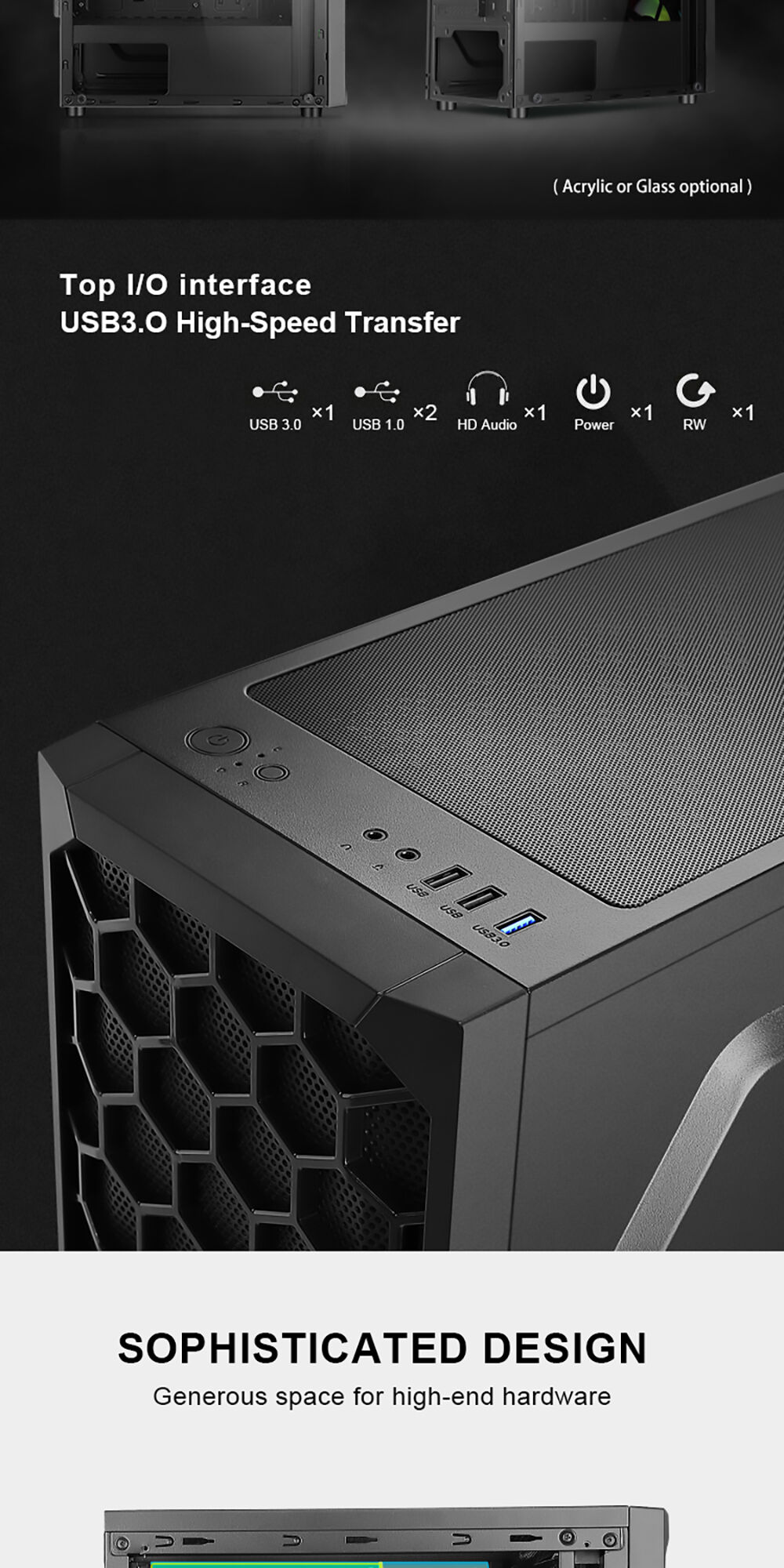 2024 New Arrivals Fashion Office Pc Case Atx Gaming Computer Case ...