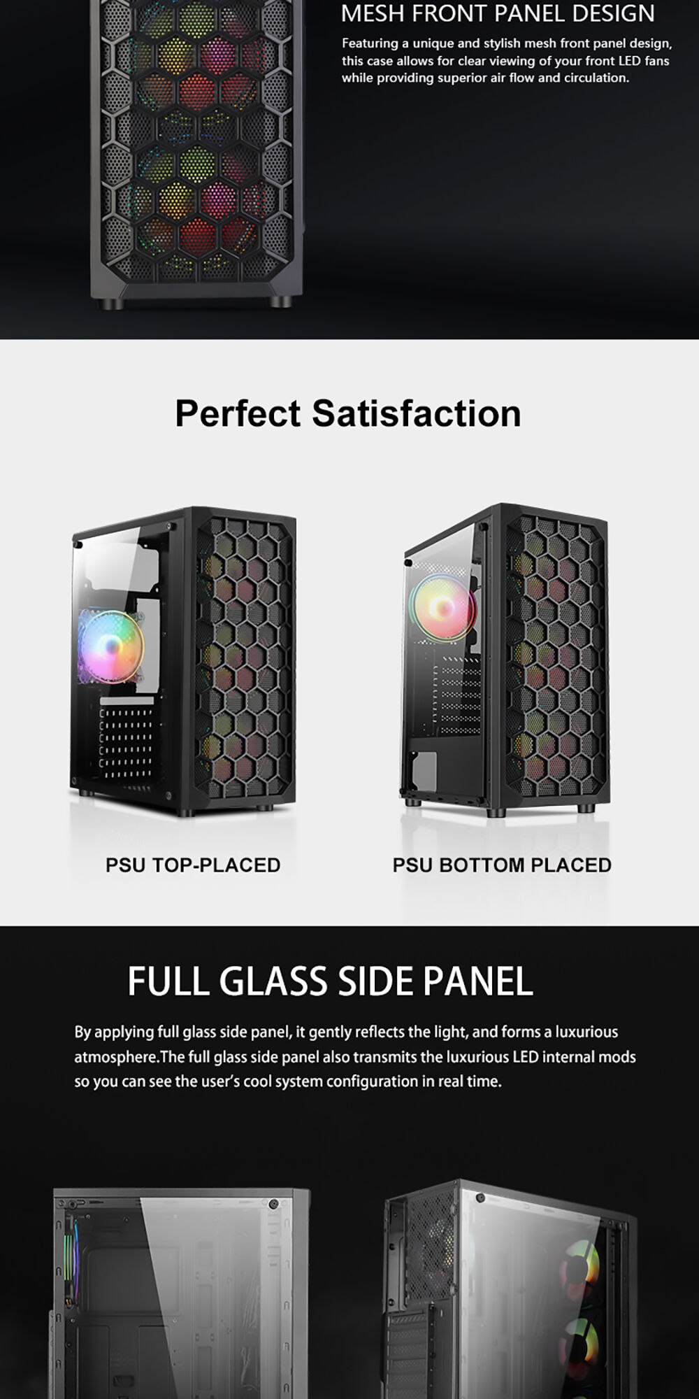 New Arrivals Rgb Fans Gamer Pc Case Atx Gaming Computer Case Tempered ...